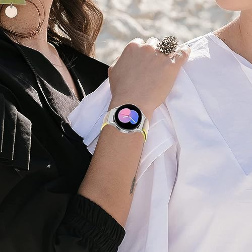 2 PACK Trail Loop Nylon Band for Samsung Galaxy Watch 6/5/4 40mm 44mm Band/6 Classic 43mm 47mm Band/5 Pro Band 45mm/4 Classic 42mm 46mm Band, Breathable Nylon Straps Women Men(Black/Milk White)