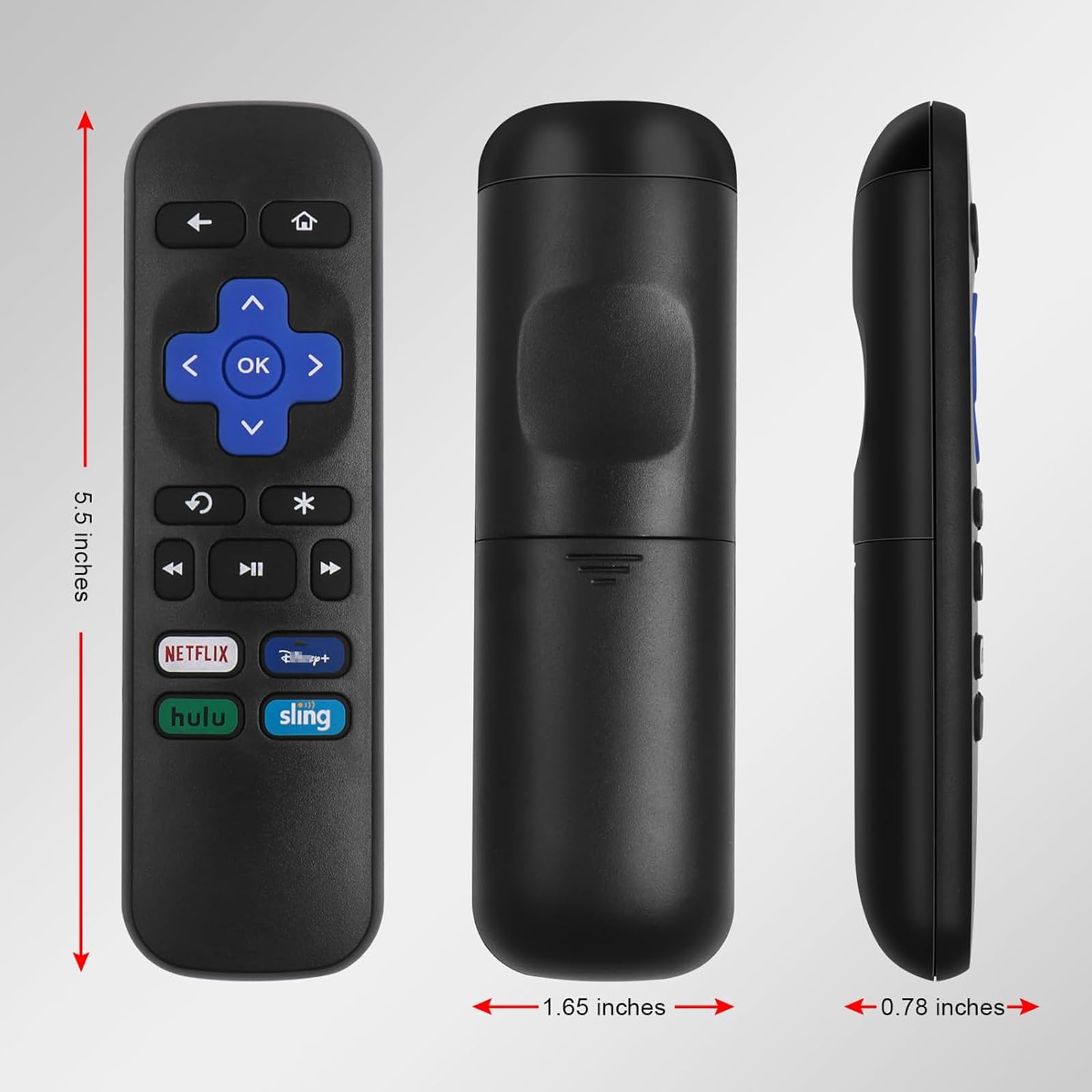 2 Pcs Replacement Remote Control Compatible for Roku Premlere, for Roku Box,for Roku Express,for Roku HD/XD/XDS/LT, for Roku 1/2/3/4 Remote Only【Not for Roku Stick and Not for Roku TV】