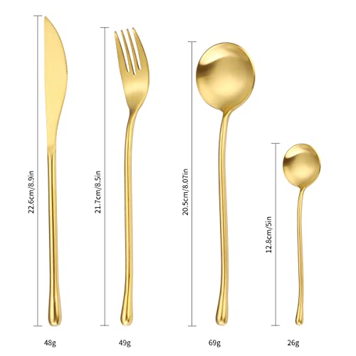 Black Flatware Silverware set Service for 6 Cutlery Modern,18/10 Stainless Steel,Kitchen,Home,Restaurant,Small Business,Mirror Polished
