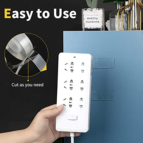 KUSUFEFI Double Sided Tape Heavy Duty, Double Stick Mounting Adhesive Tape (2 Rolls, Total 20FT), Clear Two Sided Wall Tape Strips, Removable Poster Tape for Home, Office, Car, Outdoor Use