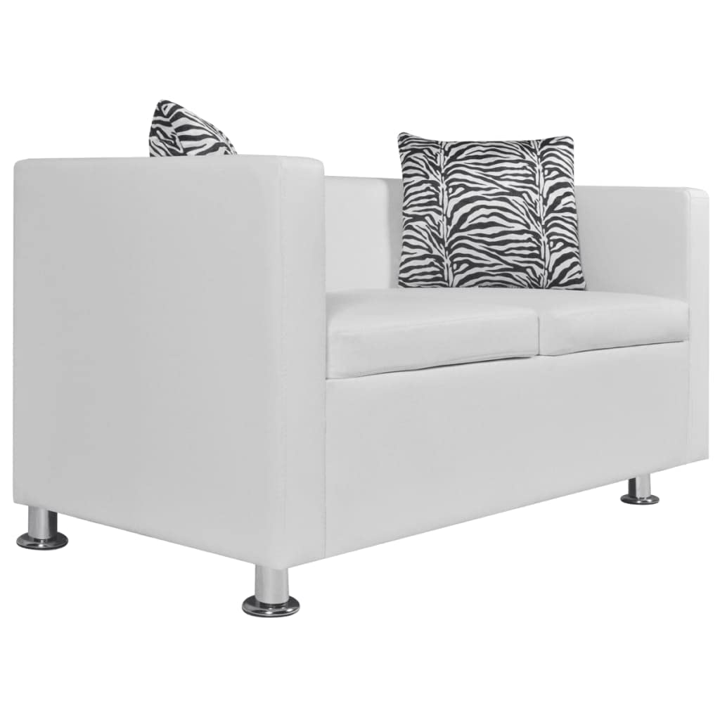 MSLAONXC Sofa,Living Room Furniture,Sectional Sofa,Backrest Sofa,Balcony Sofa,Armrest Sofa,Lobby Sofa,for Living Room,Home,Office,Study Room,2-Seater Artificial Leather White