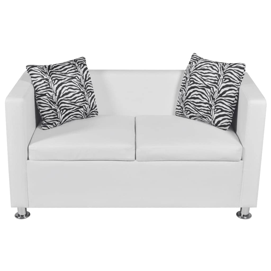 MSLAONXC Sofa,Living Room Furniture,Sectional Sofa,Backrest Sofa,Balcony Sofa,Armrest Sofa,Lobby Sofa,for Living Room,Home,Office,Study Room,2-Seater Artificial Leather White