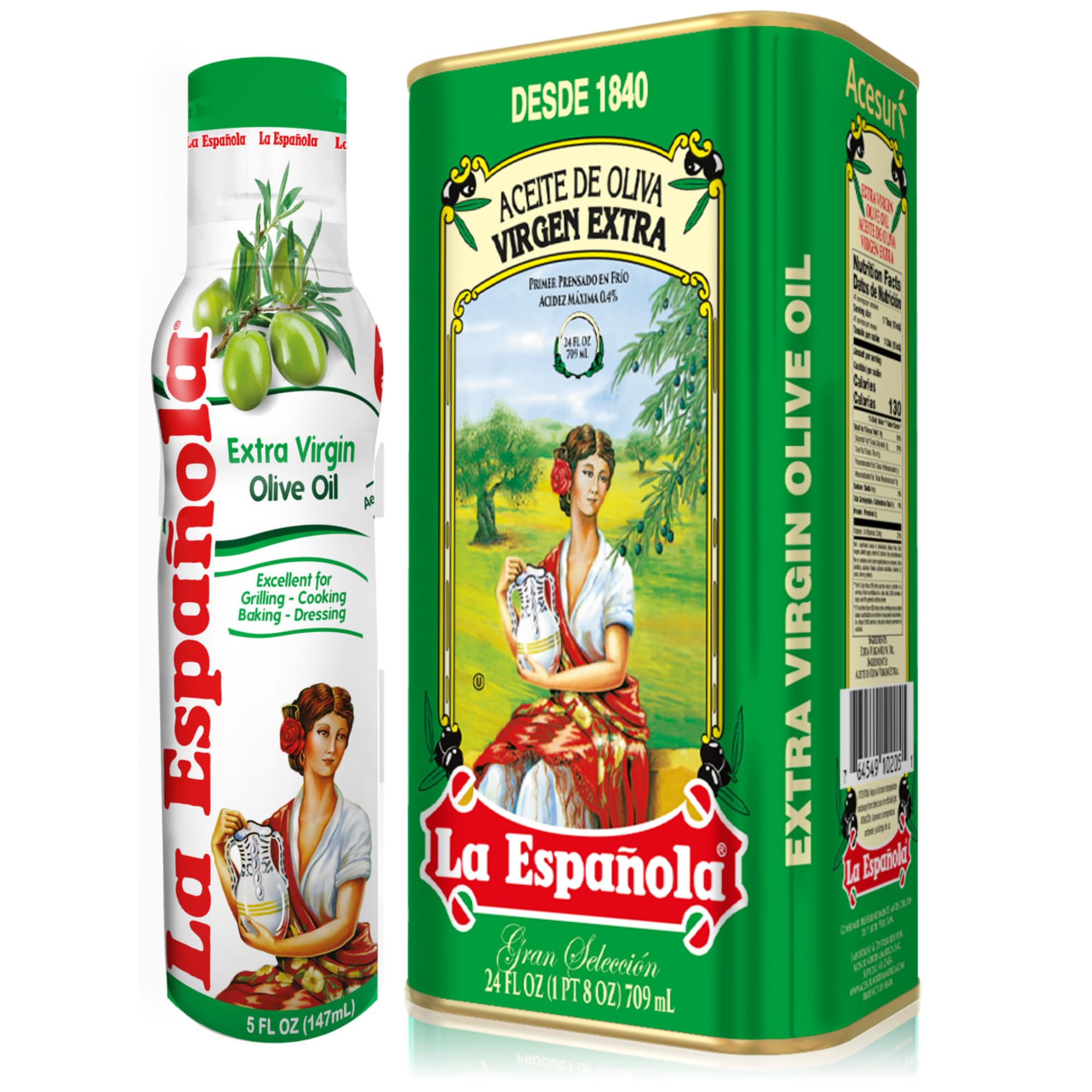 La Espanola Extra Virgin Olive Oil, 24 fl oz + La Espanola Extra Virgin Olive Oil Spray, 5 oz