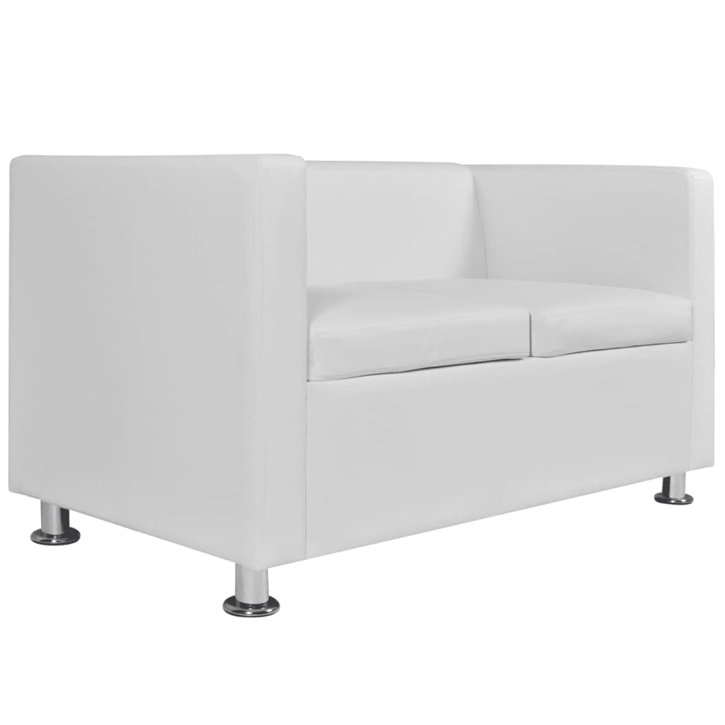 MSLAONXC Sofa,Living Room Furniture,Sectional Sofa,Backrest Sofa,Balcony Sofa,Armrest Sofa,Lobby Sofa,for Living Room,Home,Office,Study Room,2-Seater Artificial Leather White