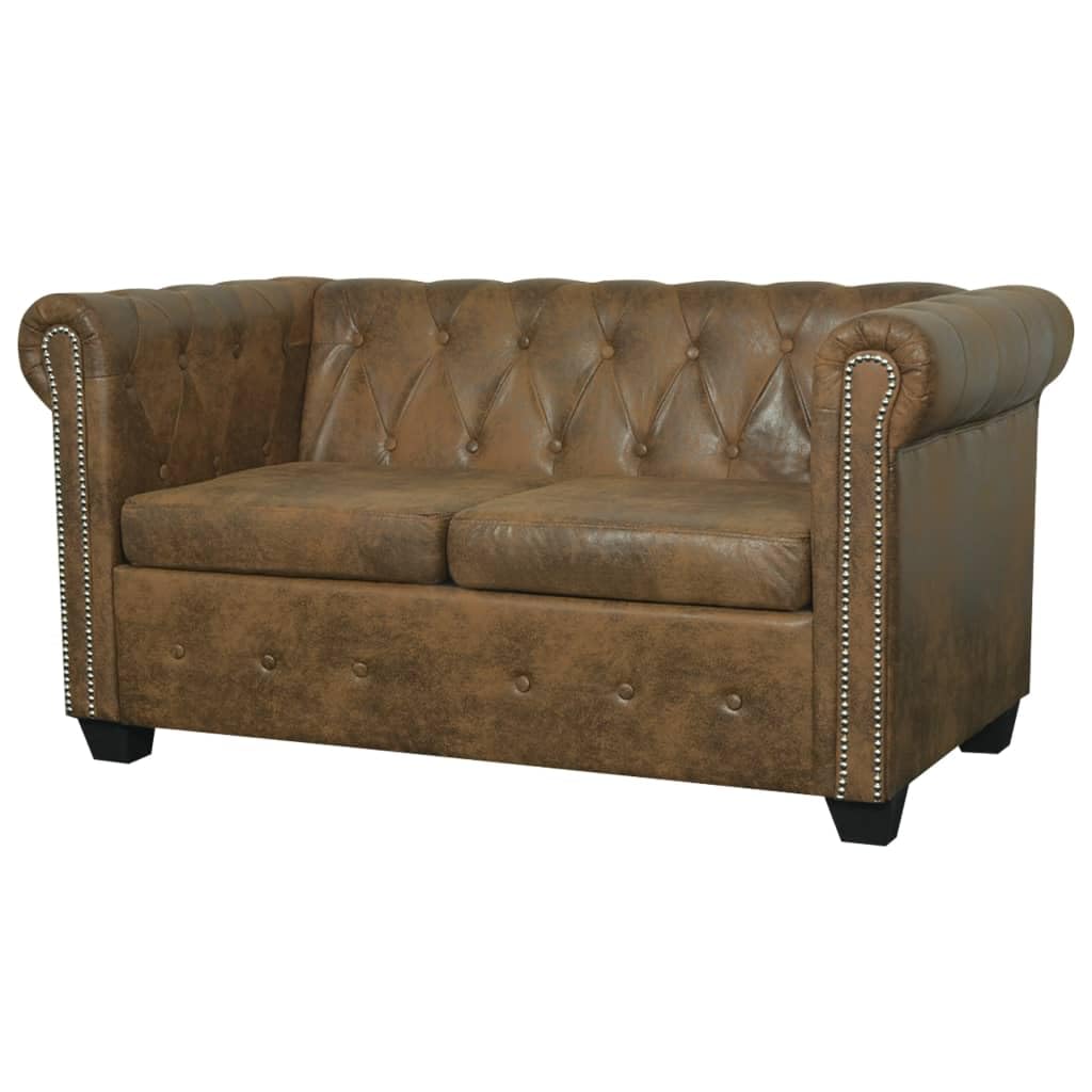 MSLAONXC Sofa 2-Seater,Living Room Decoration,Sectional Sofa,Armrest Sofa,Lobby Sofa,Hotel Sofa,Modern Style,Conference Sofa,for Living Room,Home,Office,Study Room,Brown Faux Leather
