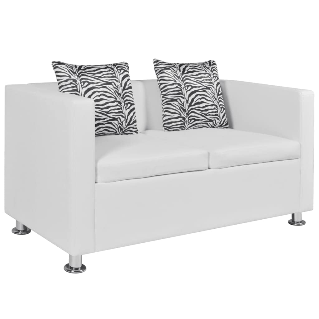 MSLAONXC Sofa,Living Room Furniture,Sectional Sofa,Backrest Sofa,Balcony Sofa,Armrest Sofa,Lobby Sofa,for Living Room,Home,Office,Study Room,2-Seater Artificial Leather White