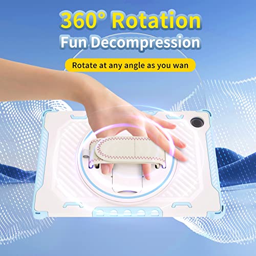 Tablet PC Case Shockproof Kids Case Compatible with Samsung Galaxy Tab A8 10.5" X200/X205(2021),360 Degree Rotating Hand Strap Heavy Duty Rugged Cover,Protective Cover Drop-Proof [Kickstand]+[Shoulder