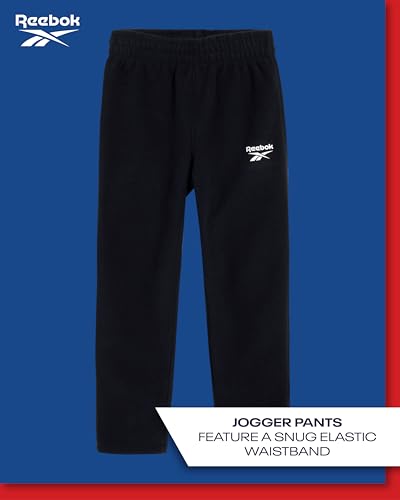 Reebok Baby Boys' Jogger Set - 3 Piece Short Sleeve T-Shirt and Sweatpants Playwear Set (InfantToddler), Size 4T, Black