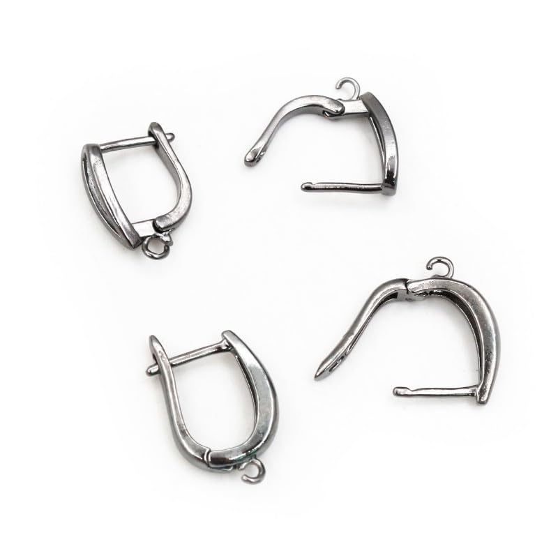 NOVAJEWS 10pcs 2-Styles Bronze French Earring Hook Lever Back Open Loop Setting for DIY Earring Clips Clasp Jewelry Making Accessories - (Color: T7-59)