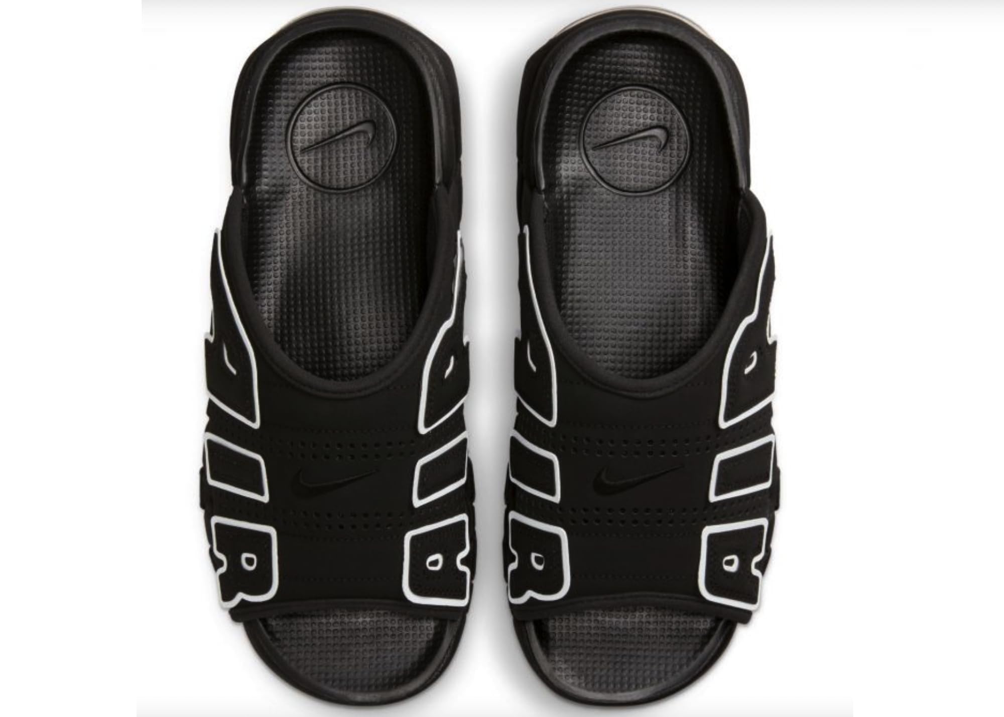Nike Air More Uptempo DV2137-001 Black-White Men's Slides 15 US