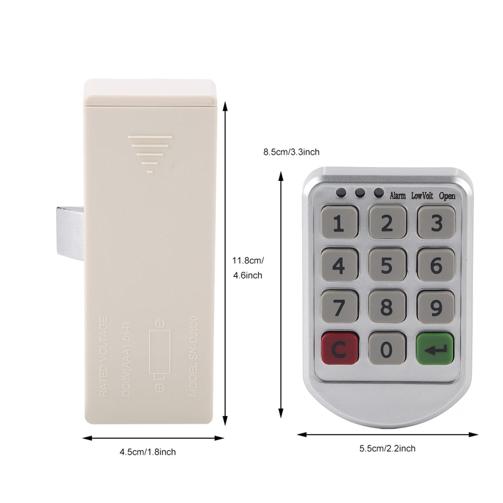 Electronic Lock, ABS Plastic Panel Digital Electronic Intelligent Password Keypad Number Cabinet Door Code Lock