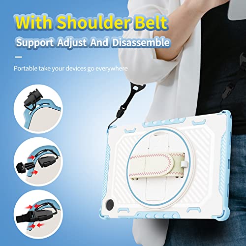 Tablet PC Case Shockproof Kids Case Compatible with Samsung Galaxy Tab A8 10.5" X200/X205(2021),360 Degree Rotating Hand Strap Heavy Duty Rugged Cover,Protective Cover Drop-Proof [Kickstand]+[Shoulder