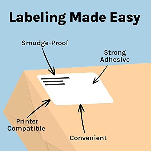 Premium Label Supply White Sticker Shipping Labels β 4" x 5" β Laser/Inkjet Compatible β (4 Labels/Sheet), 25 Sheets - 100 Total Adhesive Labels