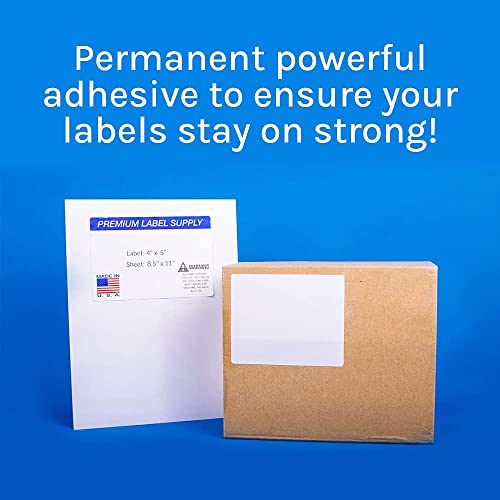 Premium Label Supply White Sticker Shipping Labels β 4" x 5" β Laser/Inkjet Compatible β (4 Labels/Sheet), 25 Sheets - 100 Total Adhesive Labels