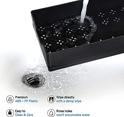 2 Pack Under Sink Organizers and Storage with Sliding Drawer, 2 Tier Bathroom Organizer Under Sink, Kitchen Under Cabinet Organizer Bathroom Sink Organizer with Hooks and Cups, Modern Black