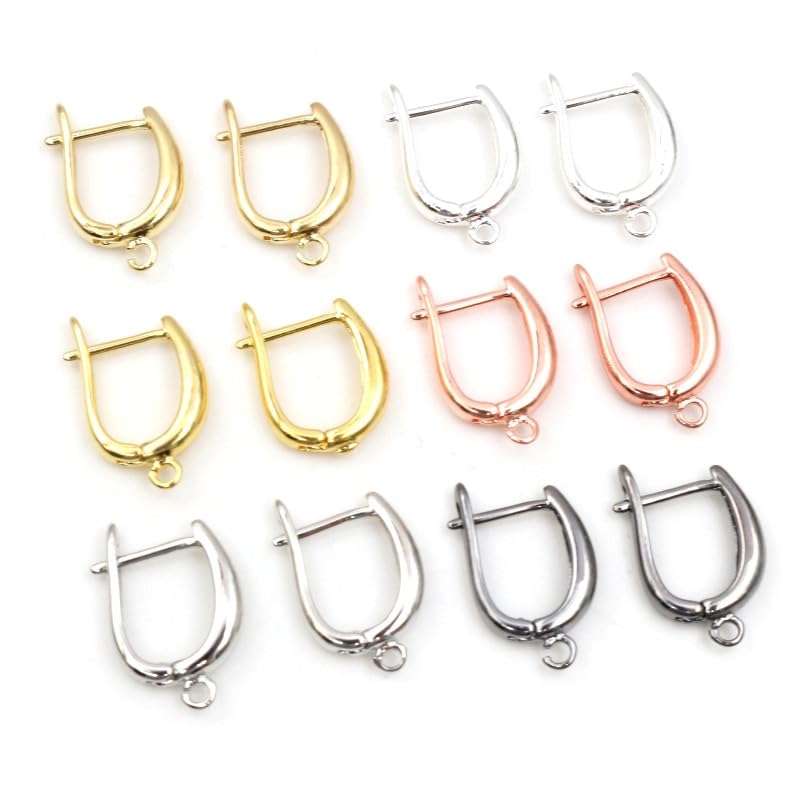 NOVAJEWS 10pcs 2-Styles Bronze French Earring Hook Lever Back Open Loop Setting for DIY Earring Clips Clasp Jewelry Making Accessories - (Color: T7-59)