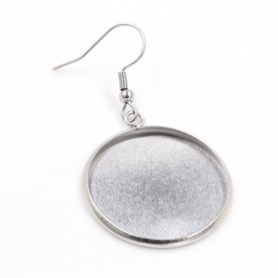 Kentuckiz 8 10 12 14 16 18 20 25Mm 10Pcs Stainless Steel Cabochon Earring Settings Earrings Base,DIY Earrings Hooks Findings - (Size: 12Mm)