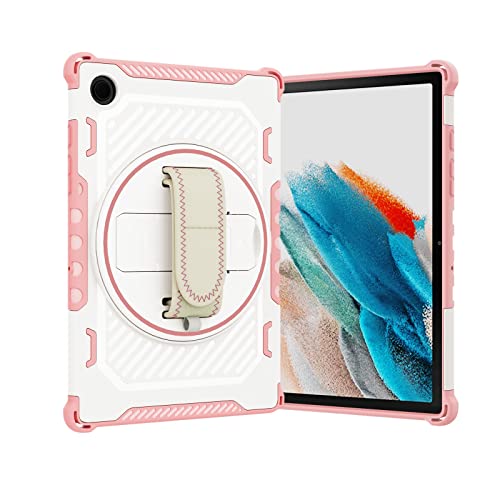Tablet PC Case Shockproof Kids Case Compatible with Samsung Galaxy Tab A8 10.5" X200/X205(2021),360 Degree Rotating Hand Strap Heavy Duty Rugged Cover,Protective Cover Drop-Proof [Kickstand]+[Shoulder