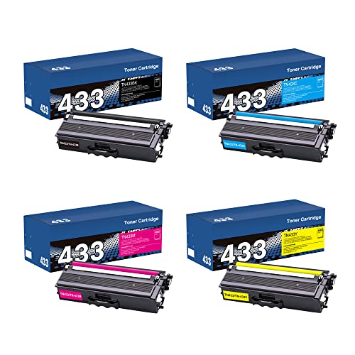 GOTOBY TN433 Compatible Toner Cartridge Replacement for Brother TN-433 TN-431 Brother HL-L8260CDW HL-L8360CDW MFC-L8610CDW MFC-L8900CDW HL-L9310CDW Printer Toner (Black, Cyan, Magenta, Yellow)