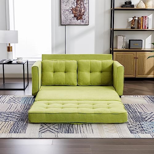 ERYE Modern Convertible Futon Sofa Bed, Adjustable Functional Loveseat Compact Foldable Love Seat,Comfy Sleeper Daybed 3 in1 Recliner Sofa & Couch for Small Space