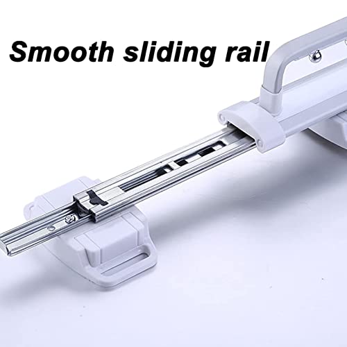 Extendable Clothes Rail - Sliding Wardrobe Closet Rod, Adjustable 25-46 Cm Wardrobe Rail Metal with Slide Rail, Extendable Clothes Rail Closet Rail White, 25Kg Load Capacity (Size : 40cm/15.