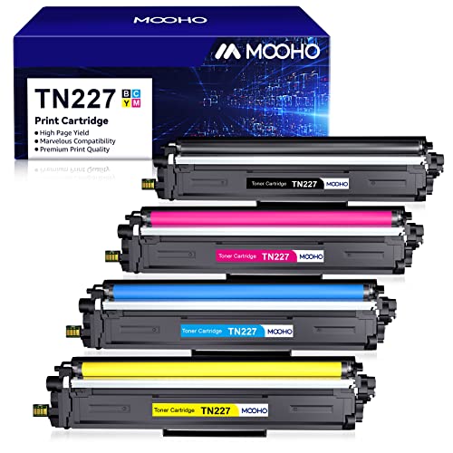Mooho Compatible Toner Cartridge Replacement for Brother TN227 TN-227 TN227BK TN223 TN223BK/C/M/Y for MFC-L3770CDW HL-L3270CDW HL-L3290CDW MFC-L3710CW Toner Printer (TN-227BK/C/M/Y High Yield 4 Pack)