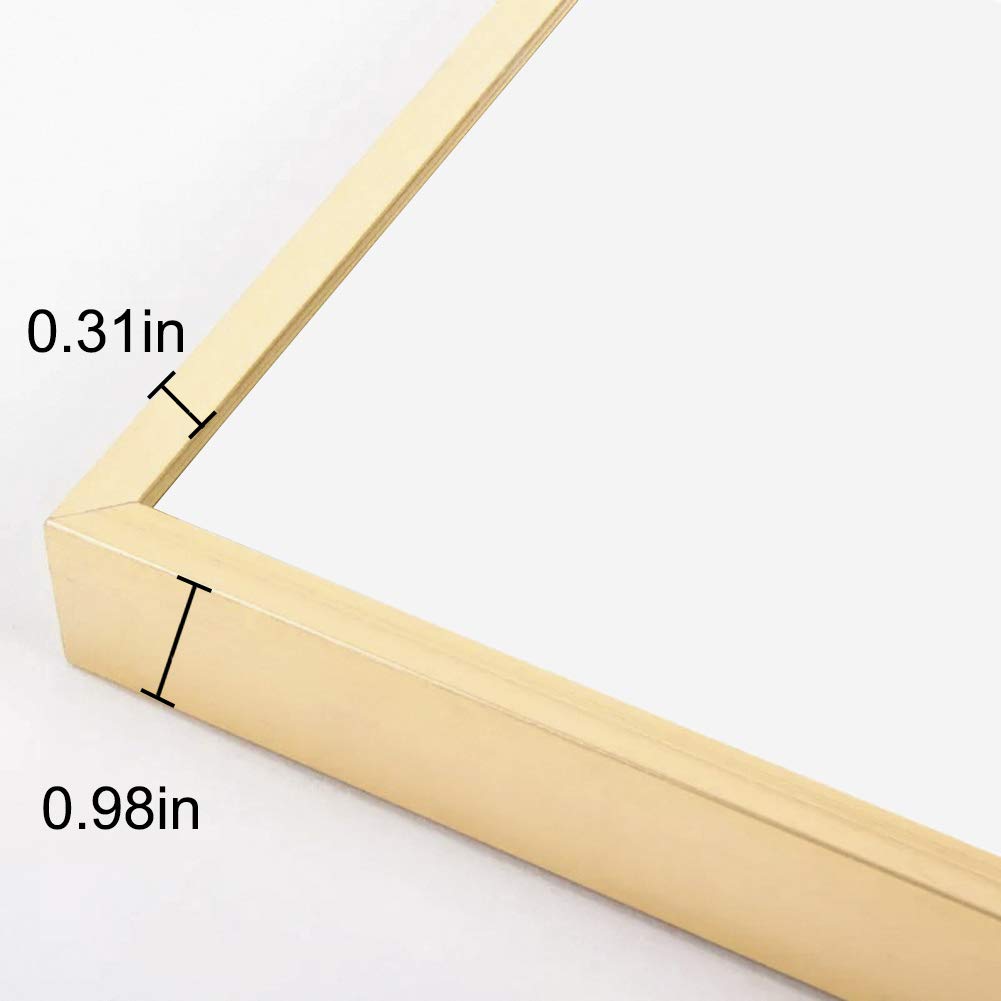 TECNR Full Length Mirror Floor Mirror Hanging Standing or Leaning, Bedroom Mirror Wall-Mounted Mirror with Gold Aluminum Alloy Frame, 59" x 15.7"