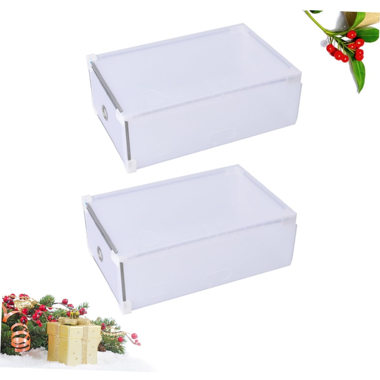 PACKOVE Shoes Organizer for Women 2 Pack Drawer Boxes for Women's Shoes Storage