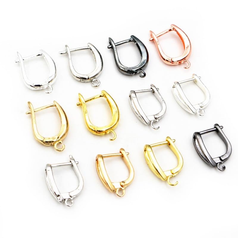 NOVAJEWS 10pcs 2-Styles Bronze French Earring Hook Lever Back Open Loop Setting for DIY Earring Clips Clasp Jewelry Making Accessories - (Color: T7-59)