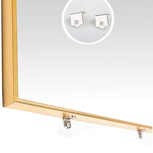 TECNR Full Length Mirror Floor Mirror Hanging Standing or Leaning, Bedroom Mirror Wall-Mounted Mirror with Gold Aluminum Alloy Frame, 59" x 15.7"