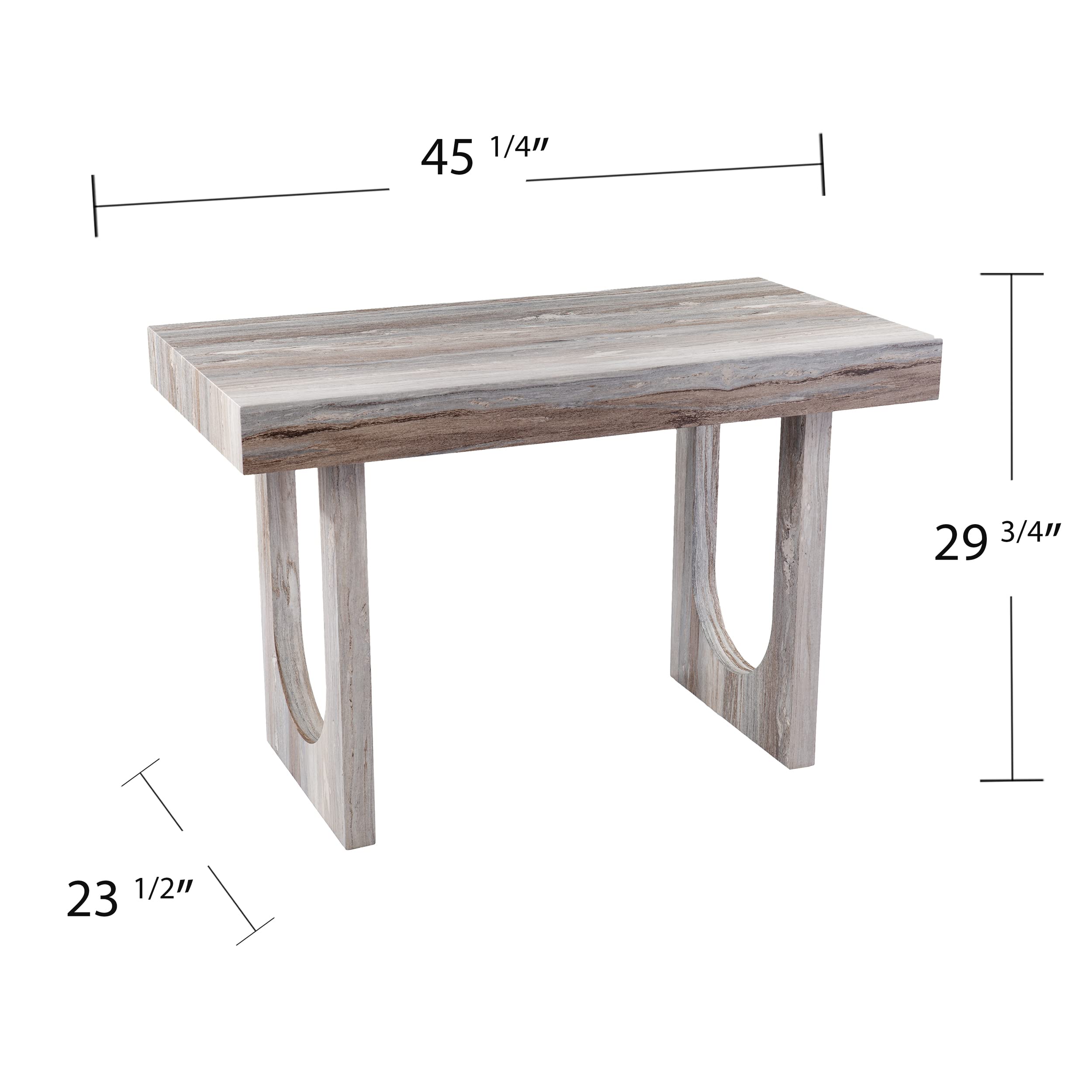 YLEOOB 45 inch Artificial Marble Table, Home Computer Table, Small Desk, Office Desk, Suitable for Living Room and Bedroom