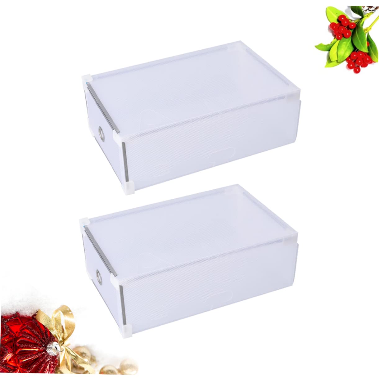 PACKOVE Shoes Organizer for Women 2 Pack Drawer Boxes for Women's Shoes Storage
