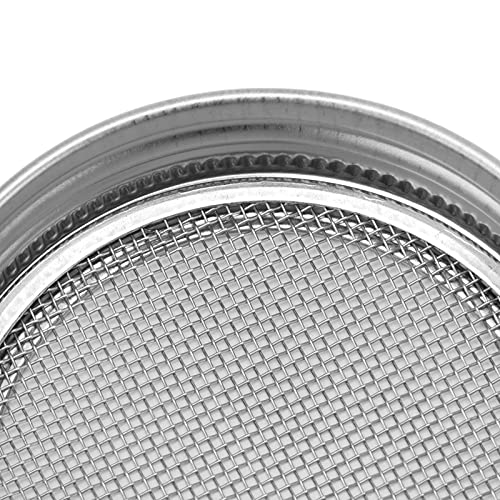 Canning Jar Lid Strainer Filter Lids Mason Jar 2Pcs Stainless Steel Accessory Cover Mouth Jars Sprouter for Sprouting Lid Regular Germination Kits (70mm)