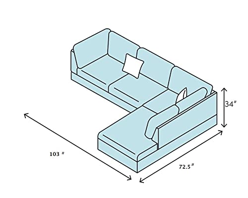 FANYE L-Shaped Corner 5 Seaters Sectional Sofa with Left Chaise & Storage Ottoman,Modern Faux Leather Sectional & Sofa Couch with 2 Pillows for Home Office Apartment Living Room Furniture Sets, Brown