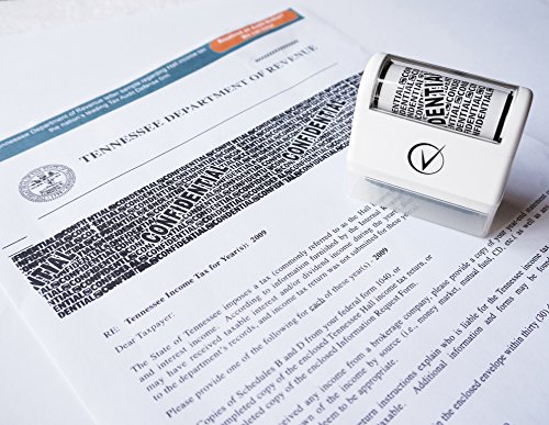 Identity Theft Protection Roller Stamps Wide Kit, Including 6-Pack Refills - Confidential Roller Stamp, Anti Theft, Privacy & Security Stamp, Designed for ID Blackout Security - Classy White