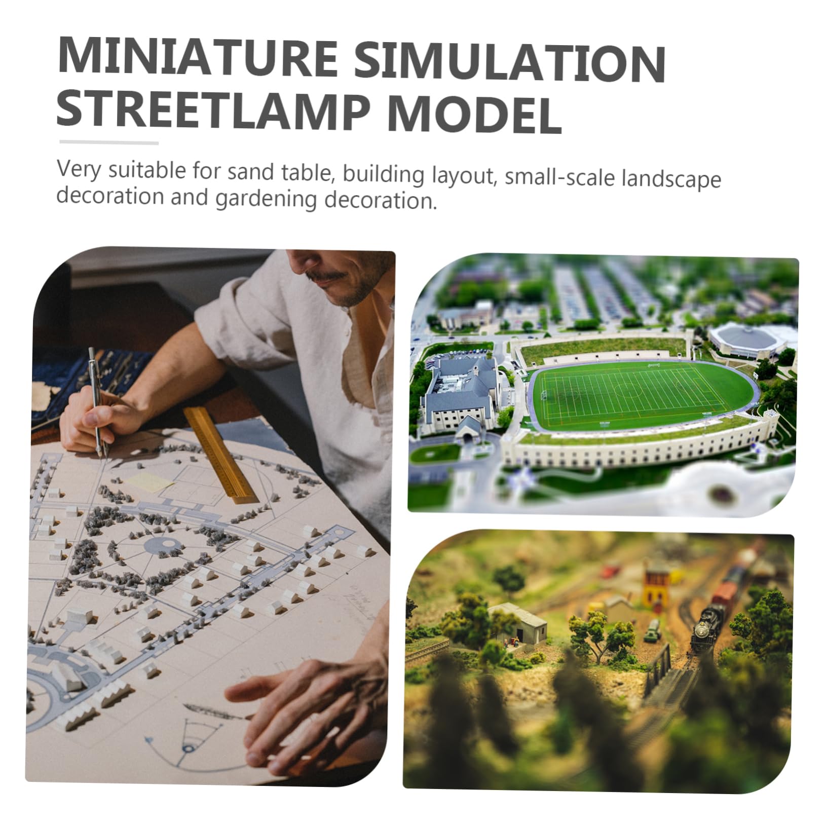 DOITOOL 12pcs Model Street Lights Miniature Pe Material Landscape Street Lamps for Decor and Mini Garden Random Style
