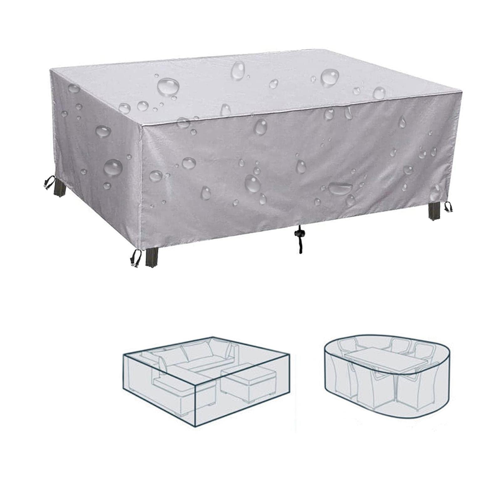 LSYALUCK Outdoor Sofa Cover, Heavy Duty Waterproof Patio Oversized Sectional Cover, Rectangle Patio Ottoman Cover, Patio Side Table Cover, for Loveseat & Bench 70x70x70cm
