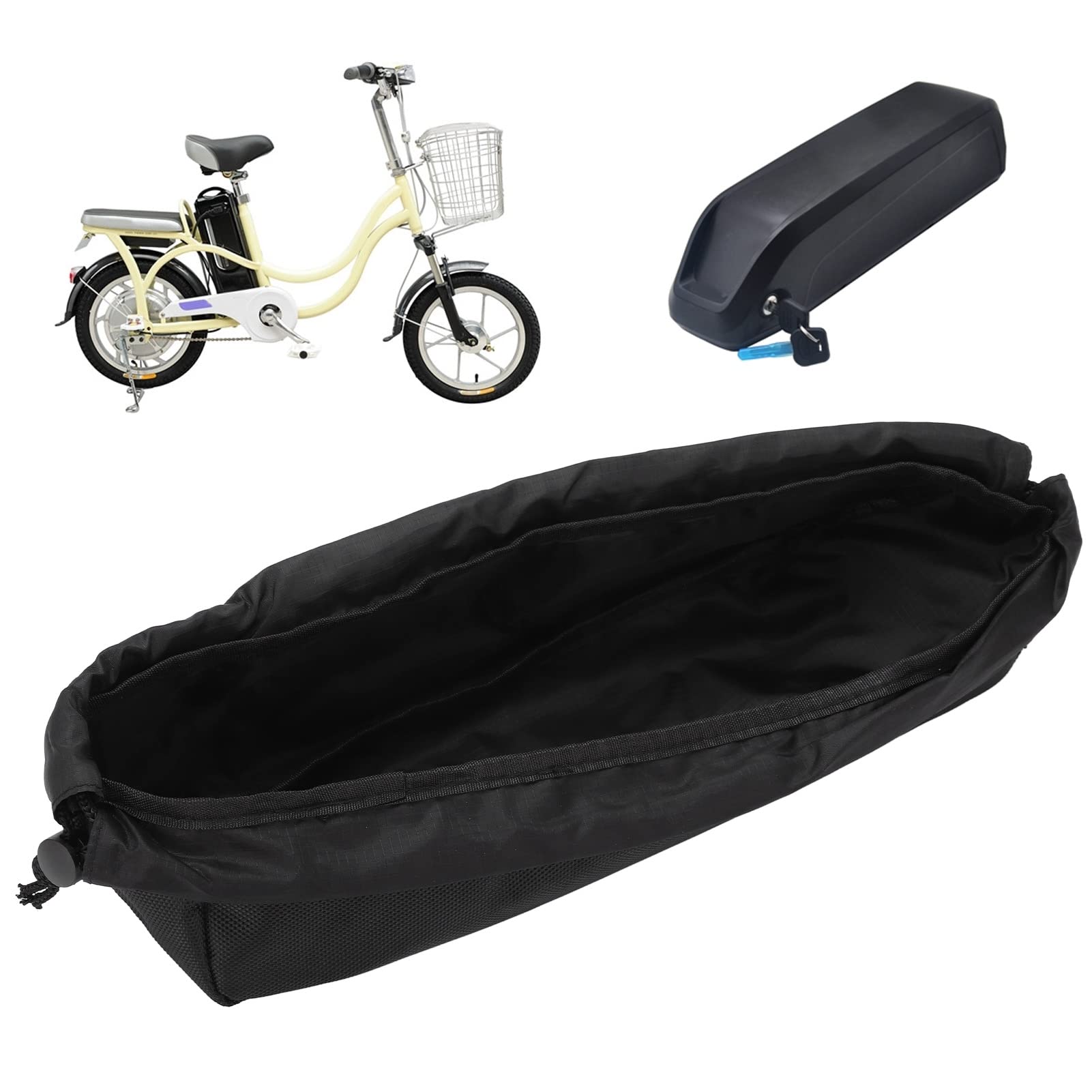 Ebike Battery Cover, E Bike Battery Case, Electric Bicycle Lithium Battery Waterproof Dustproof Anti Mud Cover Battery Protection