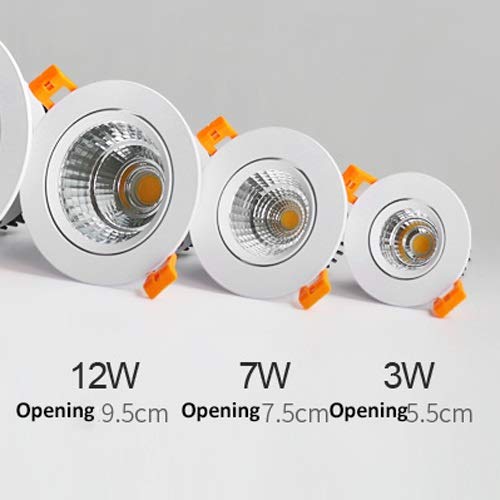 PEHUB LED Round Spotlight Downlight Aluminum Recessed Ceiling Spot Lamp Ultra Bright Integrated Grille Cabinet Commercial Clothing Smallpox Embedded Illumination High Brightness (Color : 6000K White