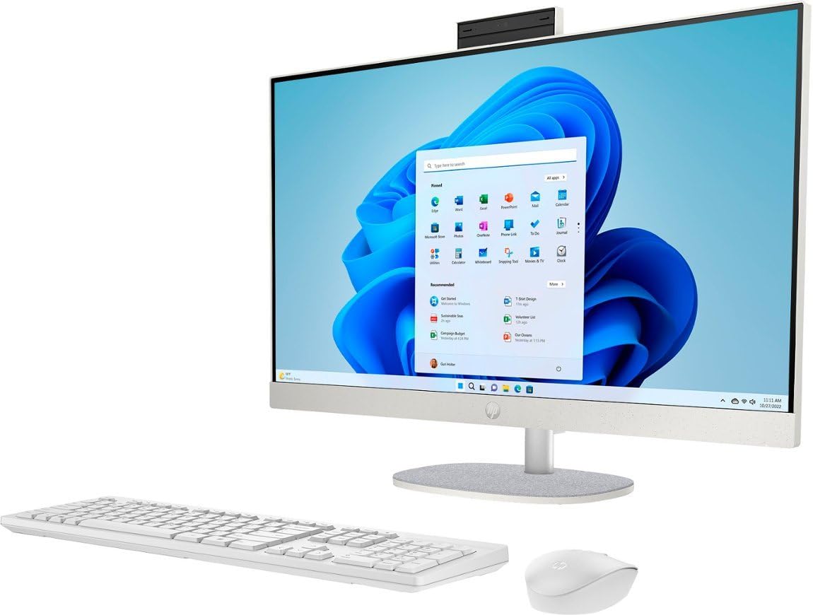 HP 27 All-in-One Touch Desktop 1TB SSD 32GB RAM (Intel 13th generation with 10 cores and Turbo Boost to 4.60GHz, 1 TB SSD, 32 GB RAM, 27-inch FullHD Touchscreen, Win 11) PC Computer Essential Pavilion