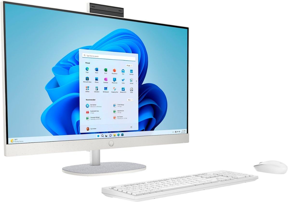 HP 27 All-in-One Touch Desktop 1TB SSD 32GB RAM (Intel 13th generation with 10 cores and Turbo Boost to 4.60GHz, 1 TB SSD, 32 GB RAM, 27-inch FullHD Touchscreen, Win 11) PC Computer Essential Pavilion