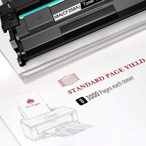 58A CF258A Toner Cartridge (No Chip) Replacement for HP 58A CF258A 58X CF258X for HP M404n M404dn M404dw M404 MFP M428fdw M428fdn M428dw M428 M304 Toner Printer (Black, 2 Pack)