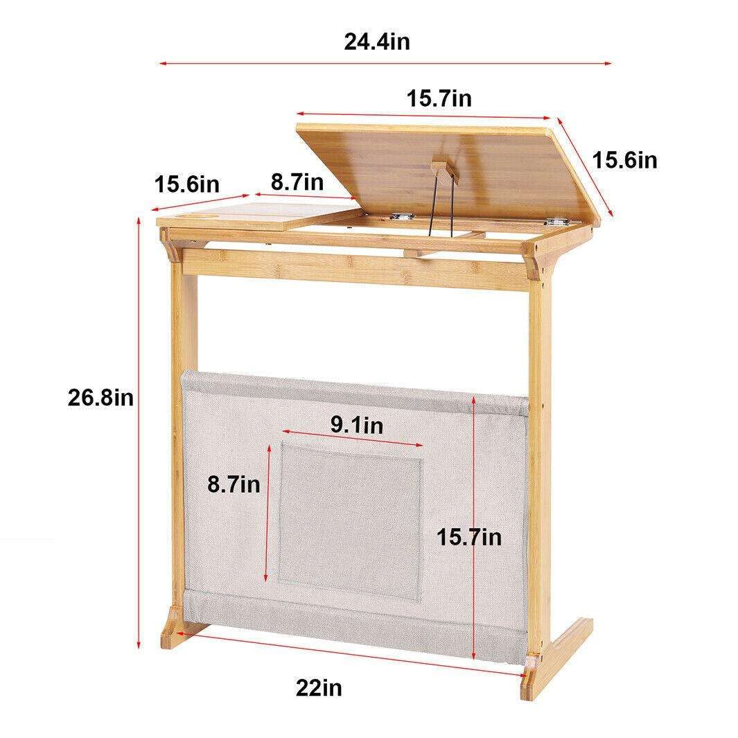 VBSQ Bamboo Laptop Desk Table End Side Table Angle Adjustments Top Tray Home Office Mikalo Home Office Office Furniture Standing Desk Computer Desk Stand up Desk Gaming Desk Standing Desk Office