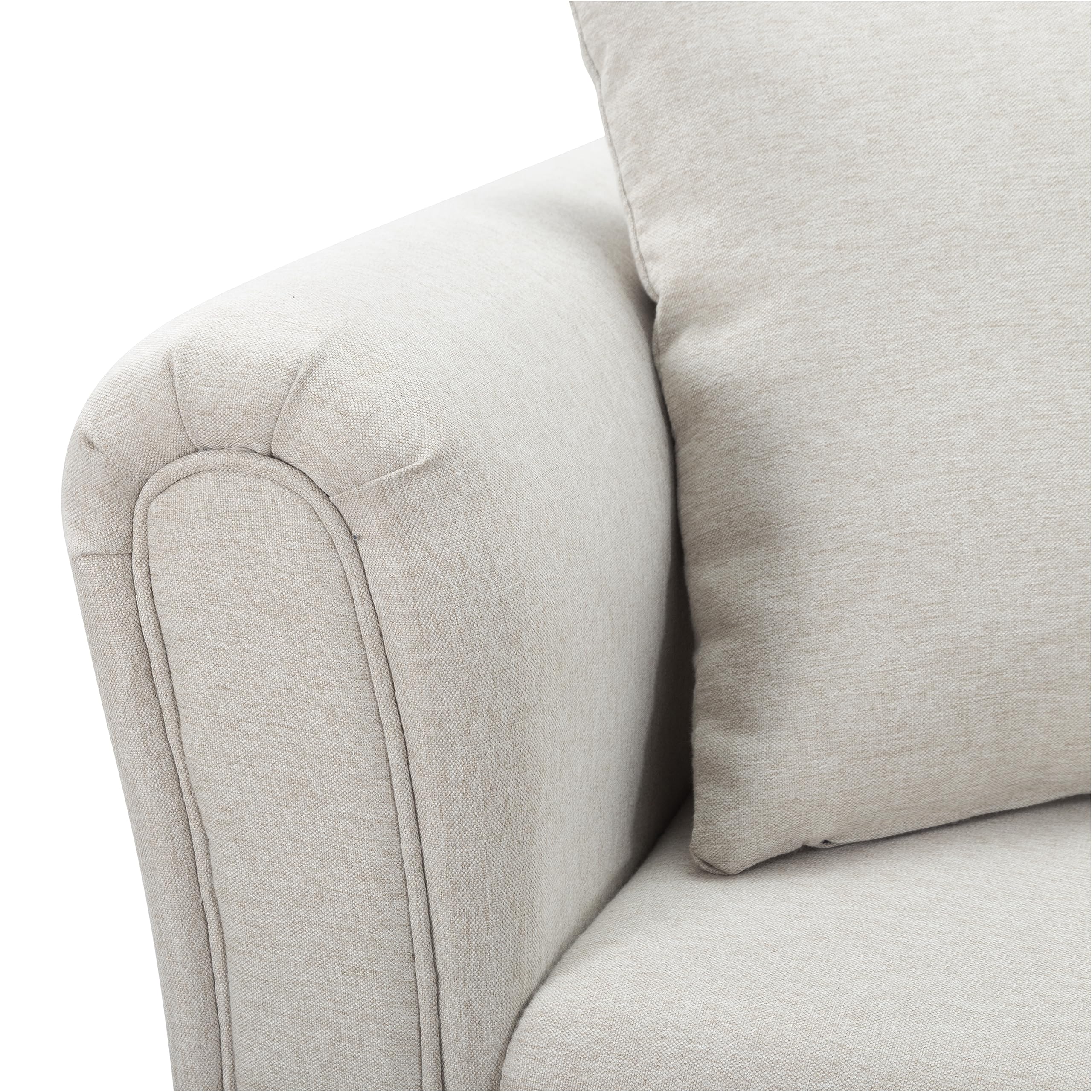 Lepfun 81.5” Loveseat Sofa, Mid Century Modern Linen Fabric 3-Seater Love Seat Couch with Curved Armrest for Living Room, Bedroom, Apartment and Small Space (Beige)