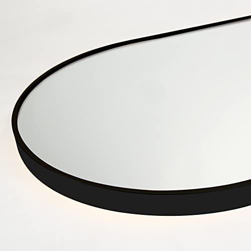 AXNOGAVH 65" X 24" Full Length Mirror, Arch Floor Mirror Aluminum Alloy Wall Mirror for Bedroom Dressing Room Black