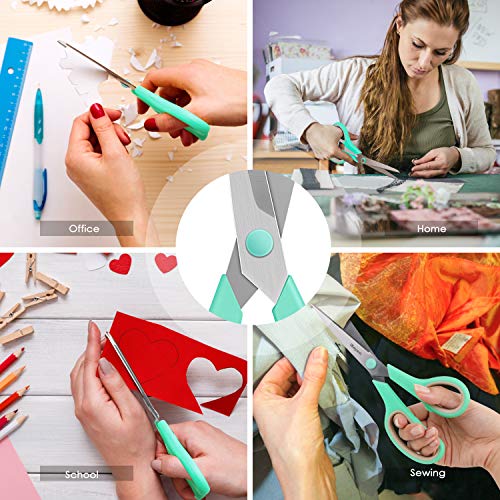 Scissors, iBayam 8" Multipurpose Scissors Bulk 3-Pack, Ultra Sharp Blade Shears, Comfort-Grip Handles, Sturdy Sharp Scissors for Office Home School Sewing Fabric Craft Supplies, Right/Left Hand