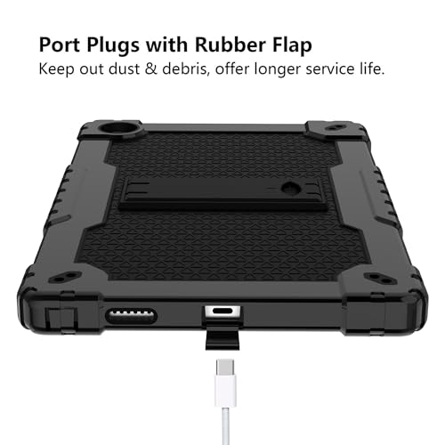 Onn 11 Tablet Pro Case with Tempered Glass Screen Protector SOATUTO Protective Cover with Kickstand Built in Shoulder Strap Shell Case for Onn Tablet Pro 11 2023 Model: 100110027 (Black+Black/1 Pcs)