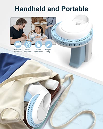 Airmall Omega S Embossing Label Maker Machine with Tapes, OmegaS 3D Embosser Handheld Label Machine, Portable Lettering Embossed Labeler with 6 Rolls Emboss Tapes for Home DIY Crafting