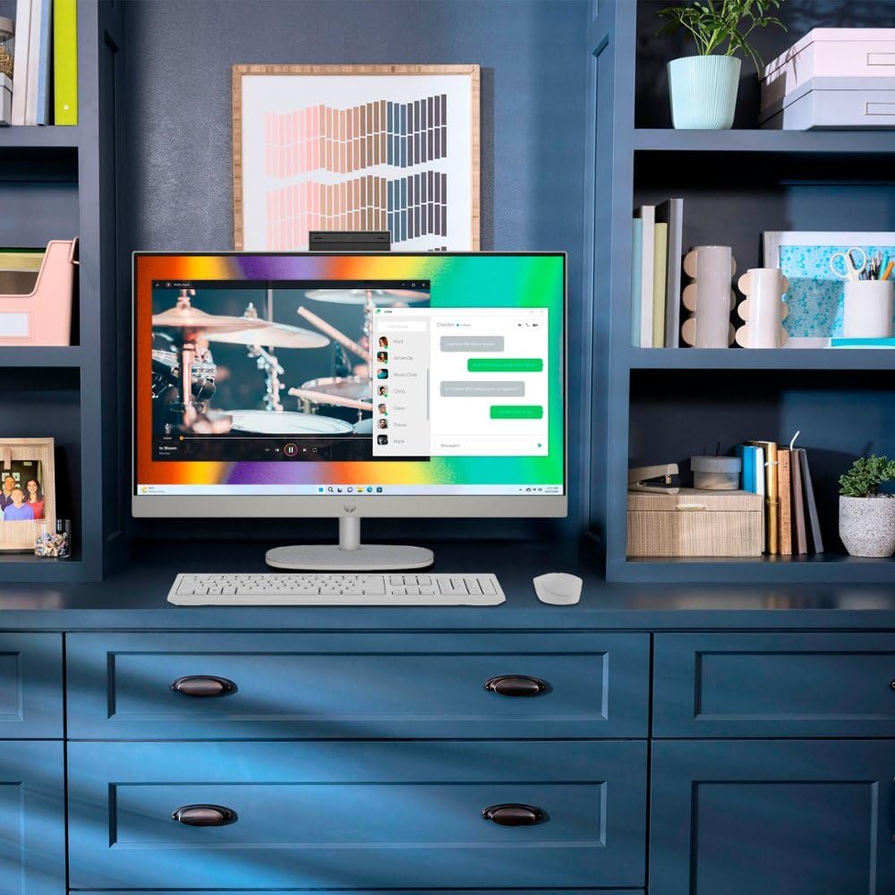 HP 27 All-in-One Touch Desktop 1TB SSD 32GB RAM (Intel 13th generation with 10 cores and Turbo Boost to 4.60GHz, 1 TB SSD, 32 GB RAM, 27-inch FullHD Touchscreen, Win 11) PC Computer Essential Pavilion