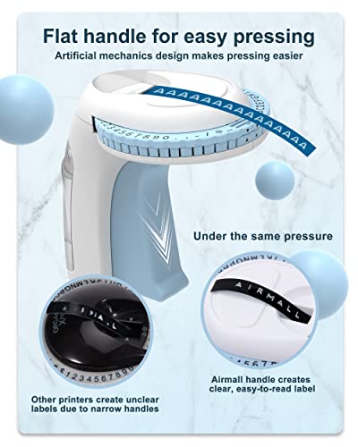 Airmall Omega S Embossing Label Maker Machine with Tapes, OmegaS 3D Embosser Handheld Label Machine, Portable Lettering Embossed Labeler with 6 Rolls Emboss Tapes for Home DIY Crafting